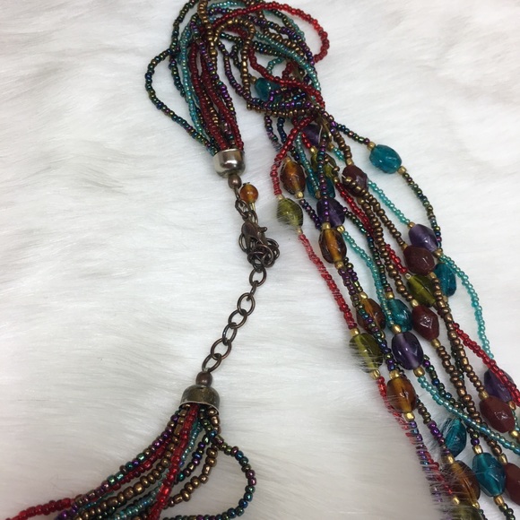 Jewelry | Multistrand Rainbow Boho Necklace | Poshmark
